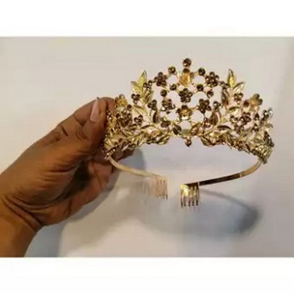 Golden Color Beautiful Crown For Girls - Miny